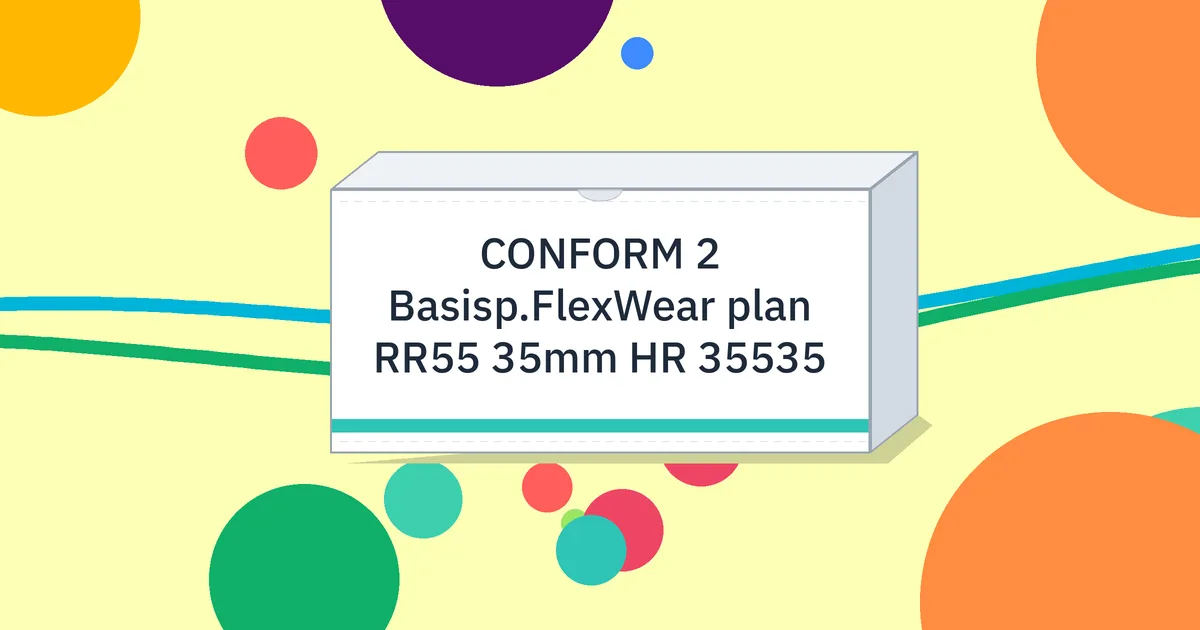 Symbolbild: Packung mit der Aufschrift CONFORM 2 Basisp.FlexWear plan RR55 35mm HR 35535 (PZN 04797053) – Verfügbarkeit und Bezug in Apotheken in Frankfurt am Main