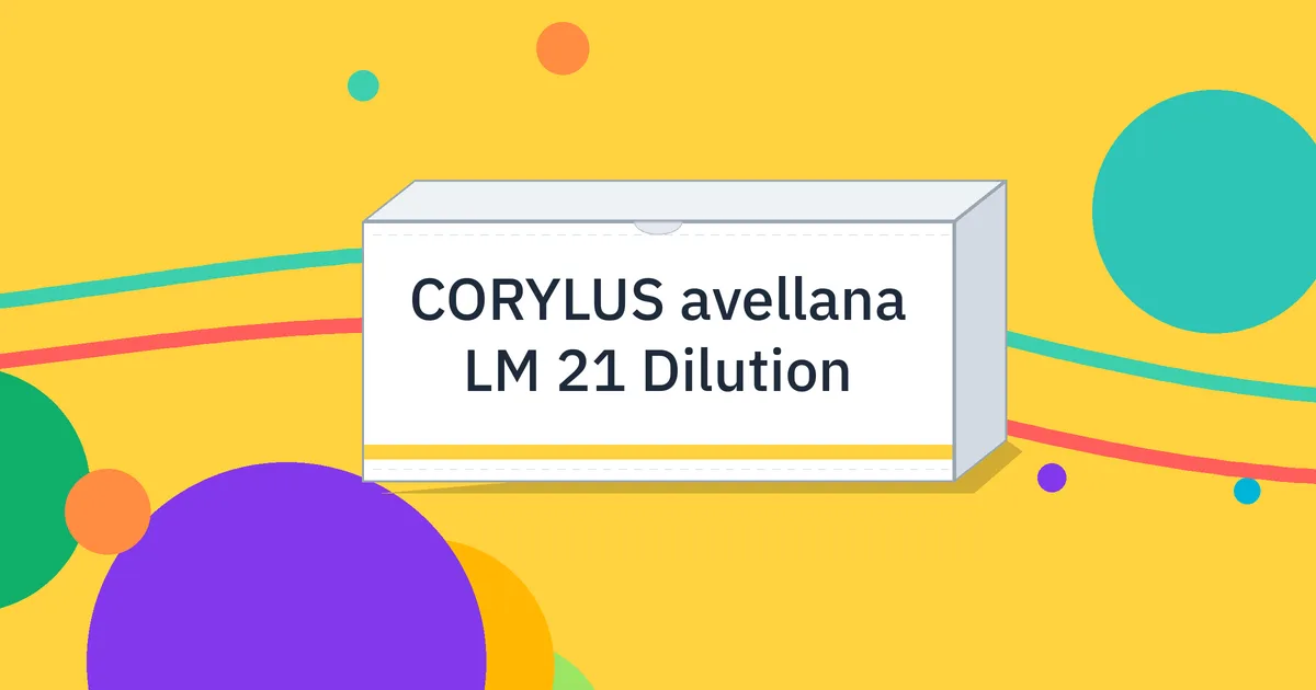 Symbolbild: Packung mit der Aufschrift CORYLUS avellana LM 21 Dilution (PZN 13454576) – Verfügbarkeit und Bezug in Apotheken in Frankfurt am Main