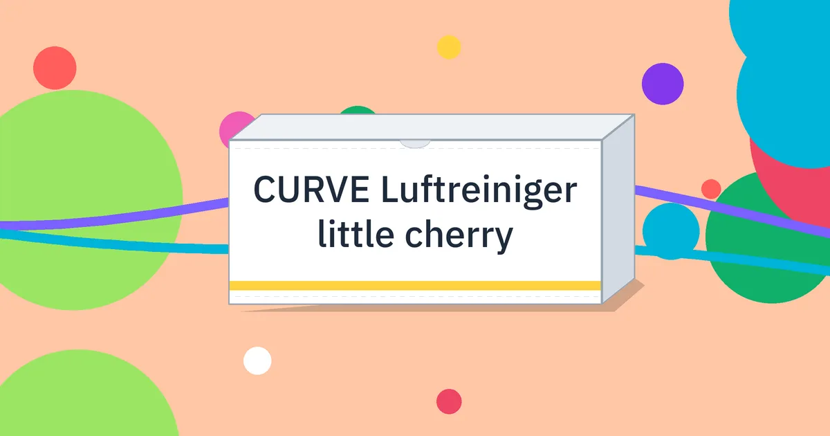 Symbolbild: Packung mit der Aufschrift CURVE Luftreiniger little cherry (PZN 18139721) – Verfügbarkeit und Bezug in Apotheken in Frankfurt am Main
