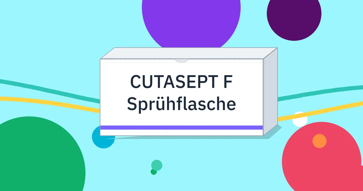 Symbolbild: Packung mit der Aufschrift CUTASEPT F Sprühflasche (PZN 20010377) – Verfügbarkeit und Bezug in Apotheken in Frankfurt am Main