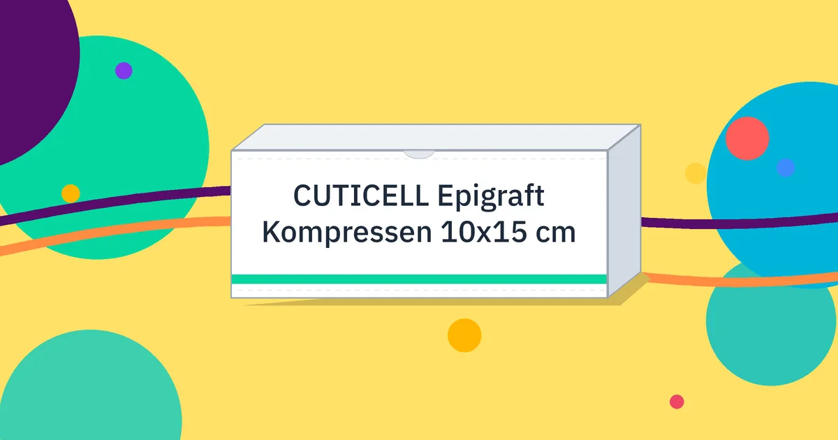 Symbolbild: Packung mit der Aufschrift CUTICELL Epigraft Kompressen 10x15 cm (PZN 05524848) – Verfügbarkeit und Bezug in Apotheken in Frankfurt am Main