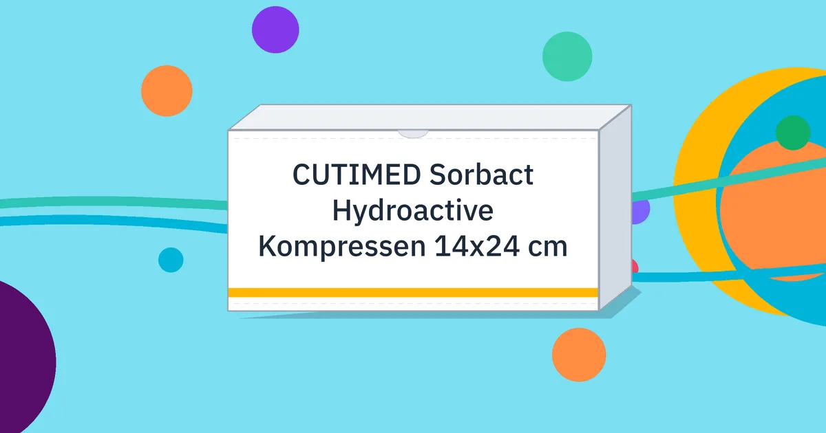 Symbolbild: Packung mit der Aufschrift CUTIMED Sorbact Hydroactive Kompressen 14x24 cm (PZN 16827693) – Verfügbarkeit und Bezug in Apotheken in Frankfurt am Main