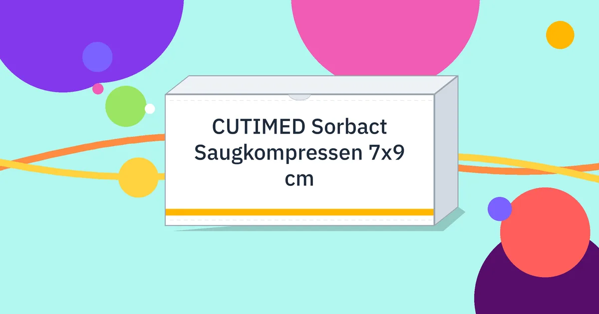 Symbolbild: Packung mit der Aufschrift CUTIMED Sorbact Saugkompressen 7x9 cm (PZN 16827871) – Verfügbarkeit und Bezug in Apotheken in Frankfurt am Main