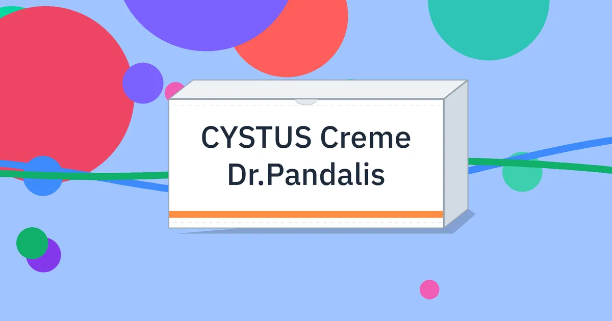 Symbolbild: Packung mit der Aufschrift CYSTUS Creme Dr.Pandalis (PZN 00624574) – Verfügbarkeit und Bezug in Apotheken in Frankfurt am Main