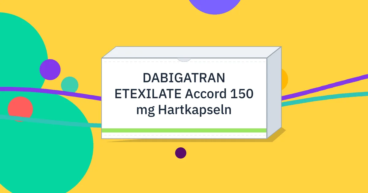Symbolbild: Packung mit der Aufschrift DABIGATRAN ETEXILATE Accord 150 mg Hartkapseln (PZN 19458463) – Verfügbarkeit und Bezug in Apotheken in Frankfurt am Main