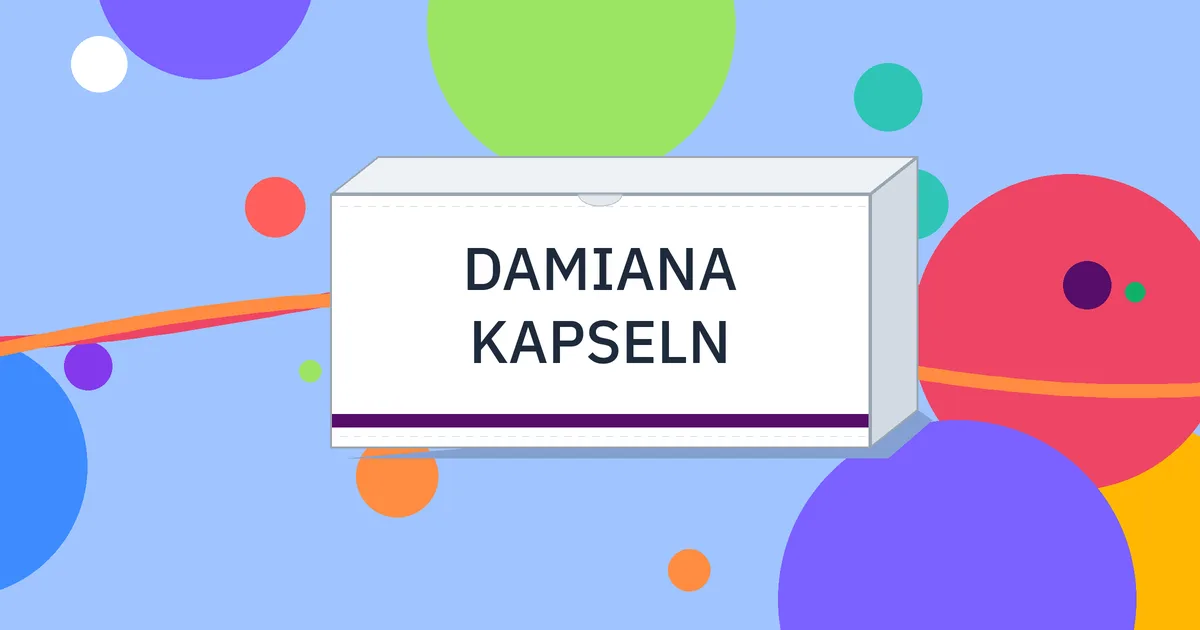 Symbolbild: Packung mit der Aufschrift DAMIANA KAPSELN (PZN 04838183) – Verfügbarkeit und Bezug in Apotheken in Frankfurt am Main