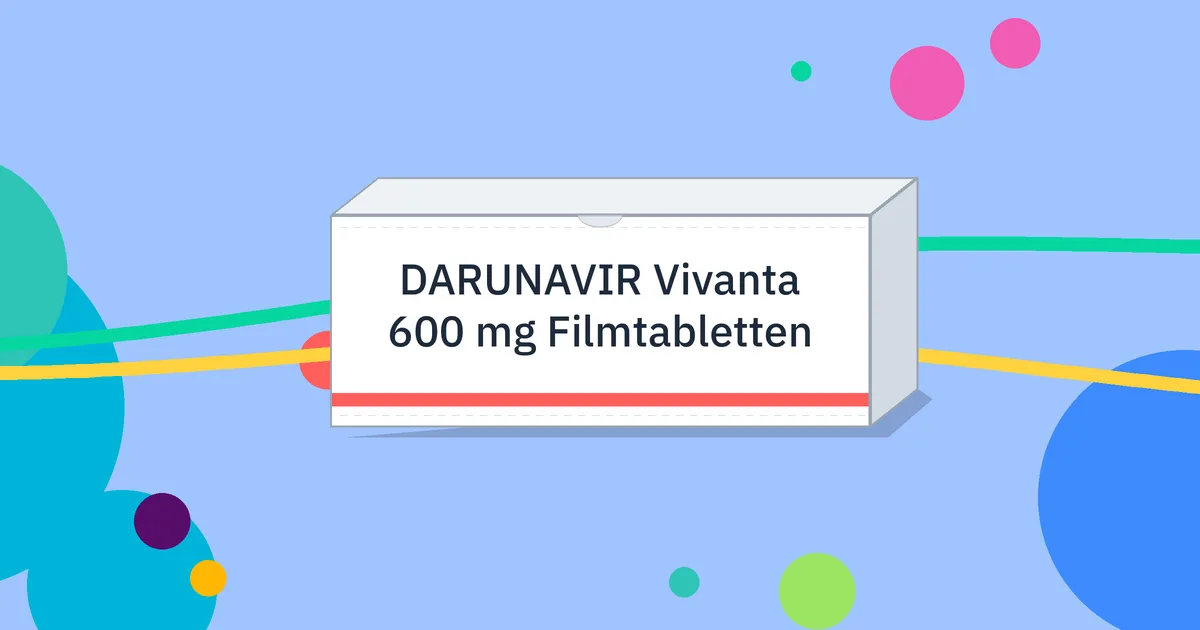 Symbolbild: Packung mit der Aufschrift DARUNAVIR Vivanta 600 mg Filmtabletten (PZN 18491607) – Verfügbarkeit und Bezug in Apotheken in Frankfurt am Main