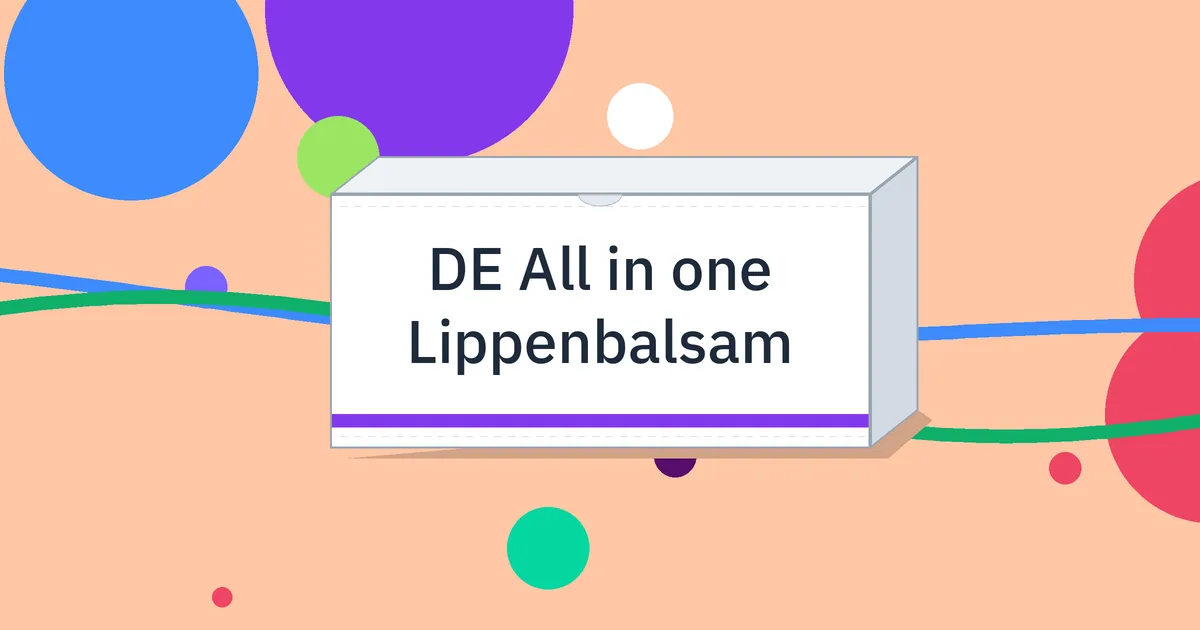Symbolbild: Packung mit der Aufschrift DE All in one Lippenbalsam (PZN 19298491) – Verfügbarkeit und Bezug in Apotheken in Frankfurt am Main