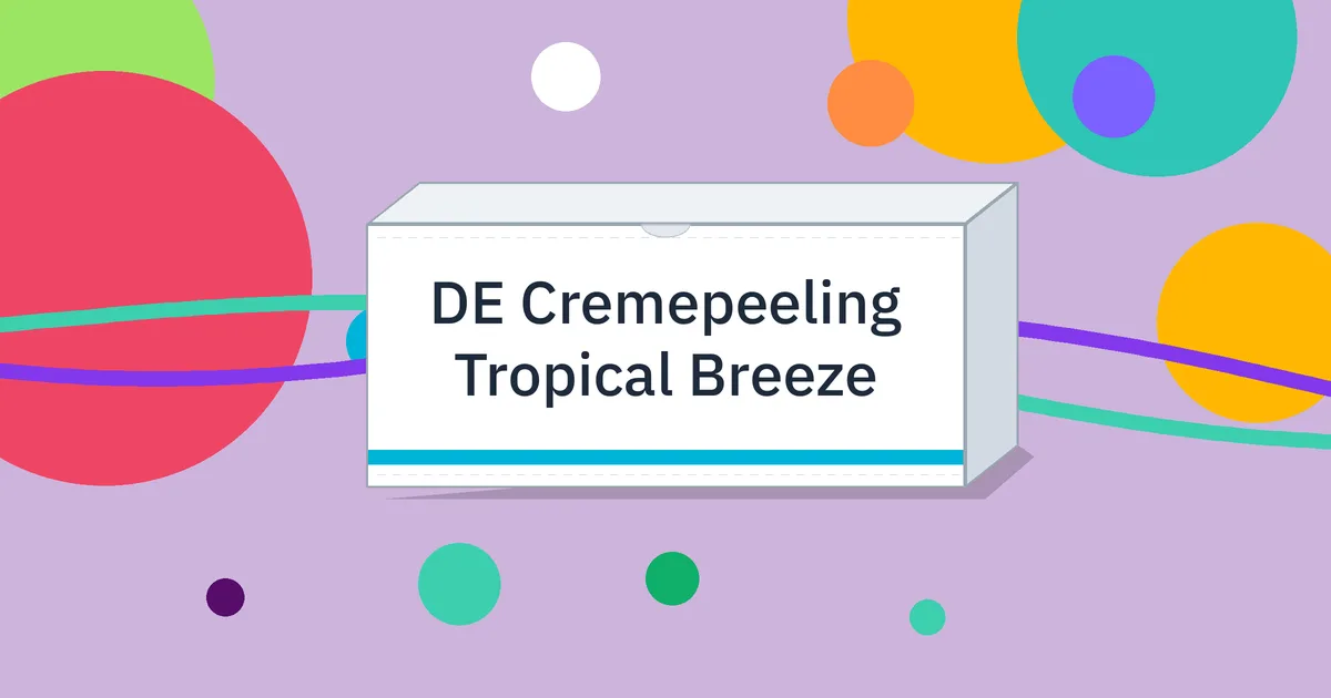 Symbolbild: Packung mit der Aufschrift DE Cremepeeling Tropical Breeze (PZN 19116840) – Verfügbarkeit und Bezug in Apotheken in Frankfurt am Main