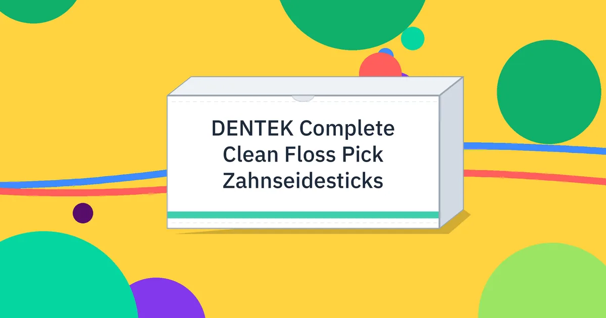 Symbolbild: Packung mit der Aufschrift DENTEK Complete Clean Floss Pick Zahnseidesticks (PZN 14027959) – Verfügbarkeit und Bezug in Apotheken in Frankfurt am Main