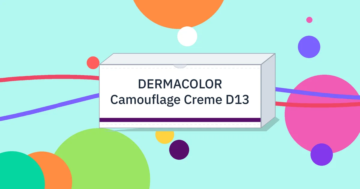 Symbolbild: Packung mit der Aufschrift DERMACOLOR Camouflage Creme D13 (PZN 15819214) – Verfügbarkeit und Bezug in Apotheken in Frankfurt am Main