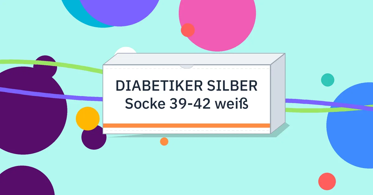 Symbolbild: Packung mit der Aufschrift DIABETIKER SILBER Socke 39-42 weiß (PZN 04214695) – Verfügbarkeit und Bezug in Apotheken in Frankfurt am Main