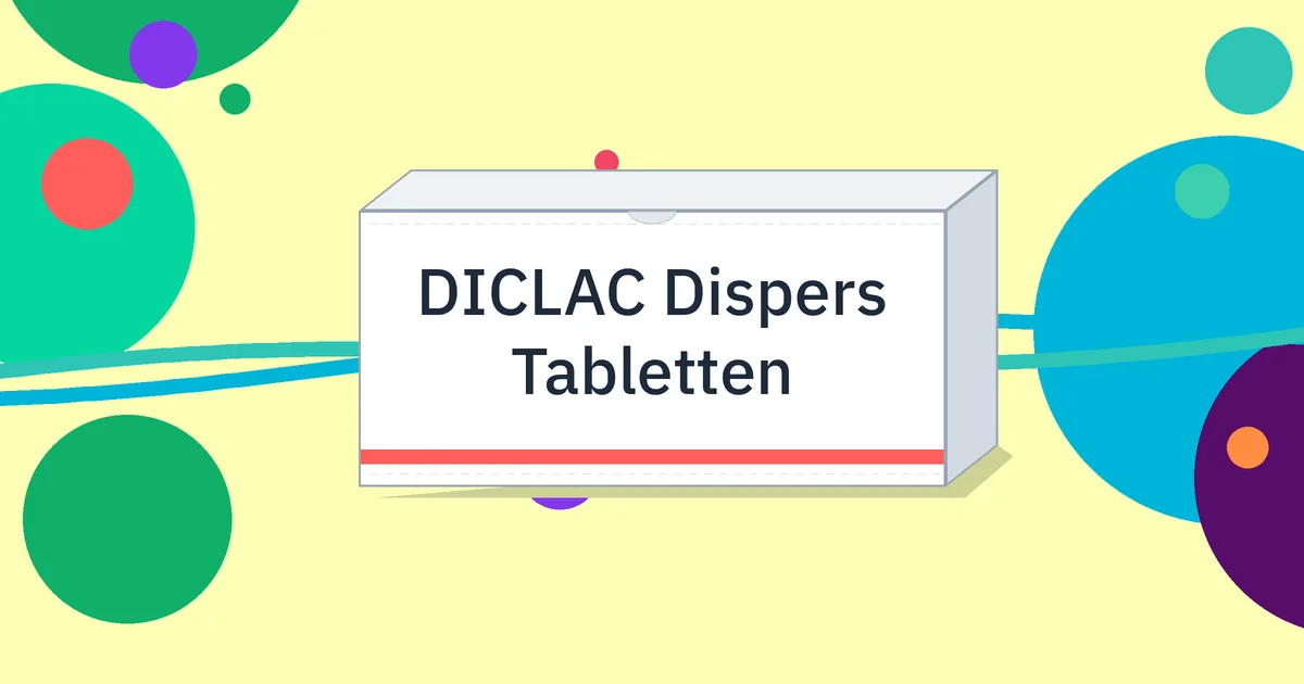 Symbolbild: Packung mit der Aufschrift DICLAC Dispers Tabletten (PZN 07577228) – Verfügbarkeit und Bezug in Apotheken in Frankfurt am Main
