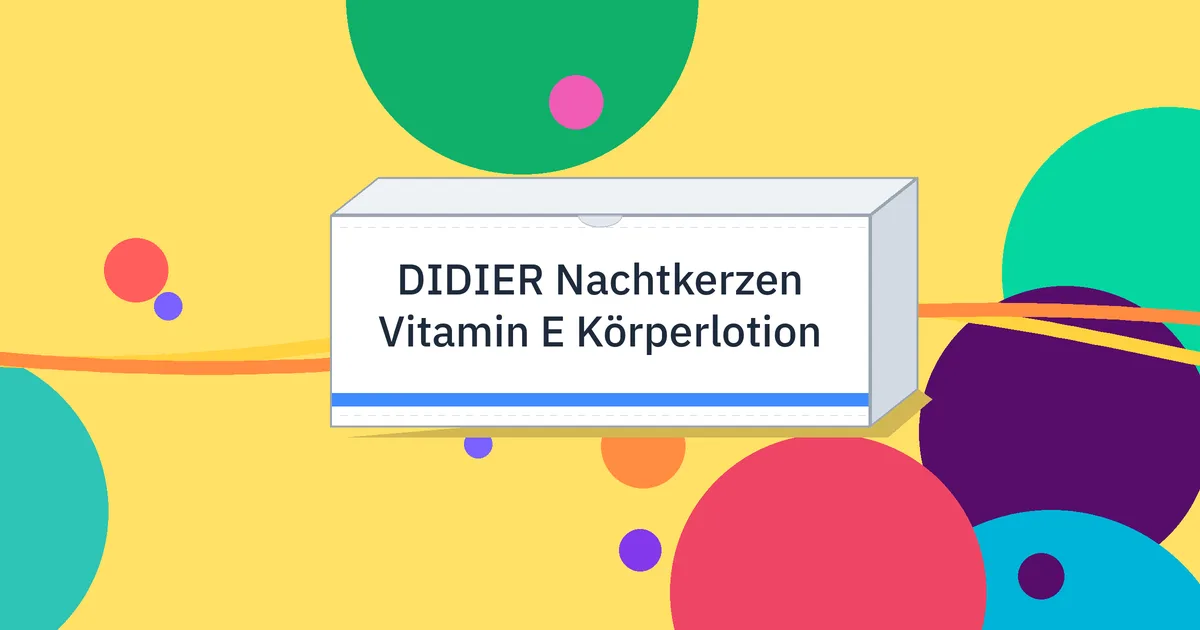Symbolbild: Packung mit der Aufschrift DIDIER Nachtkerzen Vitamin E Körperlotion (PZN 06983794) – Verfügbarkeit und Bezug in Apotheken in Frankfurt am Main