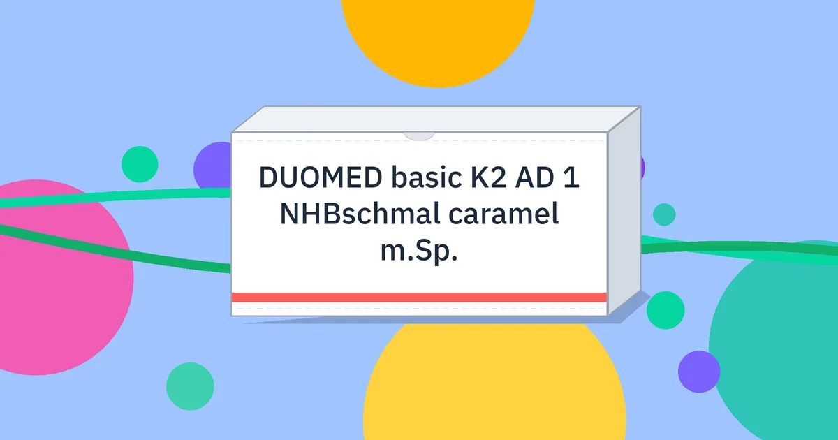 Symbolbild: Packung mit der Aufschrift DUOMED basic K2 AD 1 NHBschmal caramel m.Sp. (PZN 20907015) – Verfügbarkeit und Bezug in Apotheken in Frankfurt am Main