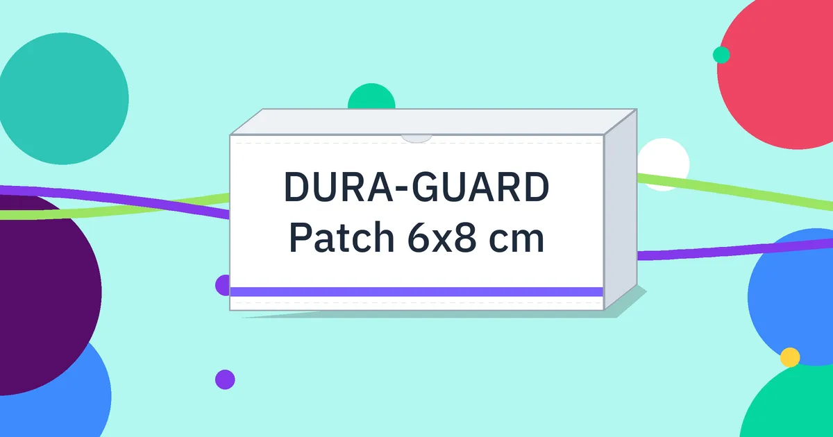 Symbolbild: Packung mit der Aufschrift DURA-GUARD Patch 6x8 cm (PZN 20388064) – Verfügbarkeit und Bezug in Apotheken in Frankfurt am Main