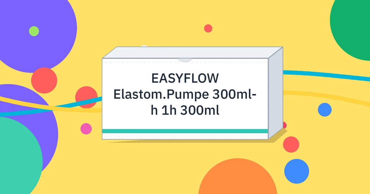 Symbolbild: Packung mit der Aufschrift EASYFLOW Elastom.Pumpe 300ml-h 1h 300ml (PZN 18095366) – Verfügbarkeit und Bezug in Apotheken in Frankfurt am Main