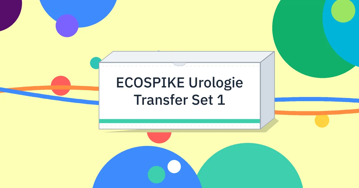 Symbolbild: Packung mit der Aufschrift ECOSPIKE Urologie Transfer Set 1 (PZN 00498603) – Verfügbarkeit und Bezug in Apotheken in Frankfurt am Main