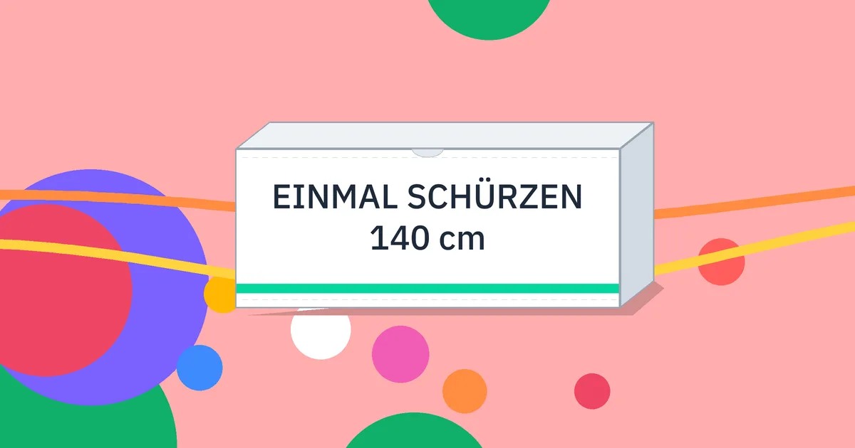 Symbolbild: Packung mit der Aufschrift EINMAL SCHÜRZEN 140 cm (PZN 01234059) – Verfügbarkeit und Bezug in Apotheken in Frankfurt am Main