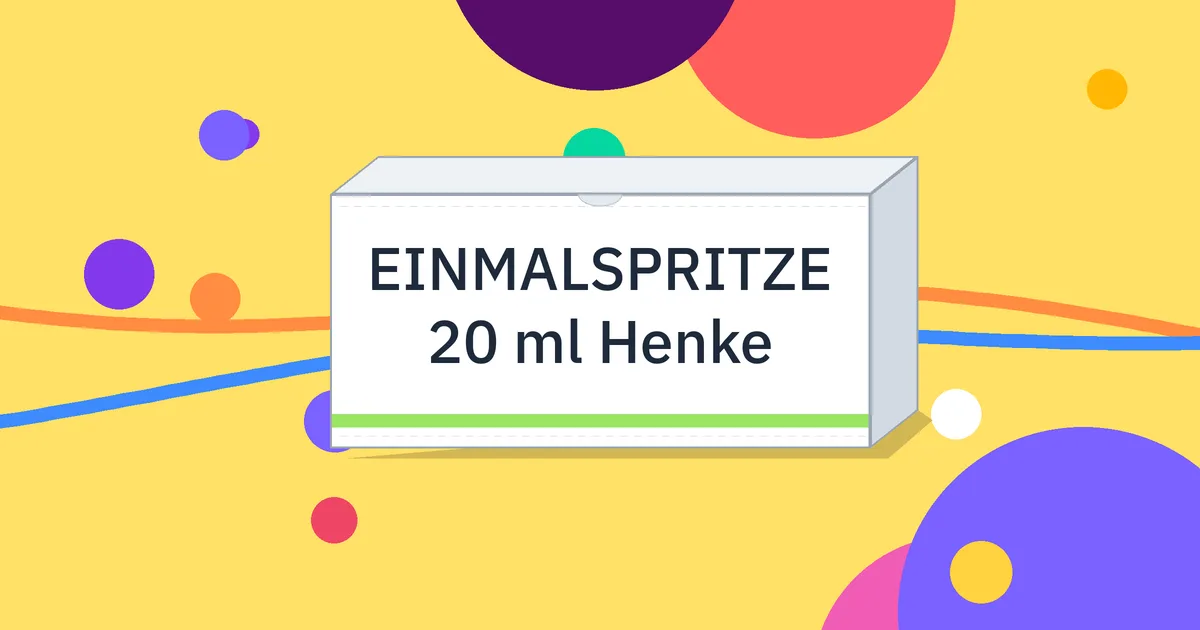 Symbolbild: Packung mit der Aufschrift EINMALSPRITZE 20 ml Henke (PZN 04819659) – Verfügbarkeit und Bezug in Apotheken in Frankfurt am Main