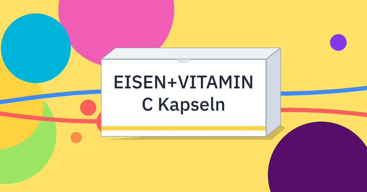 Symbolbild: Packung mit der Aufschrift EISEN+VITAMIN C Kapseln (PZN 19279370) – Verfügbarkeit und Bezug in Apotheken in Frankfurt am Main