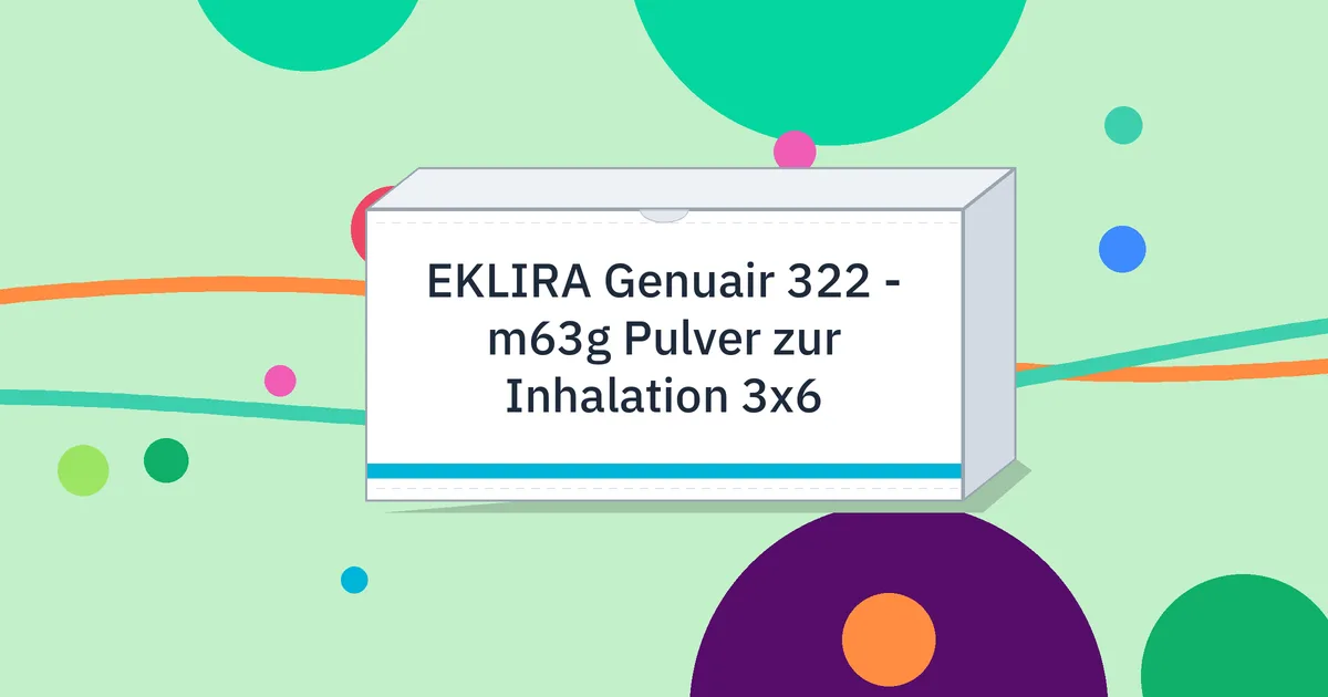 Symbolbild: Packung mit der Aufschrift EKLIRA Genuair 322 -m63g Pulver zur Inhalation 3x6 (PZN 19224096) – Verfügbarkeit und Bezug in Apotheken in Frankfurt am Main