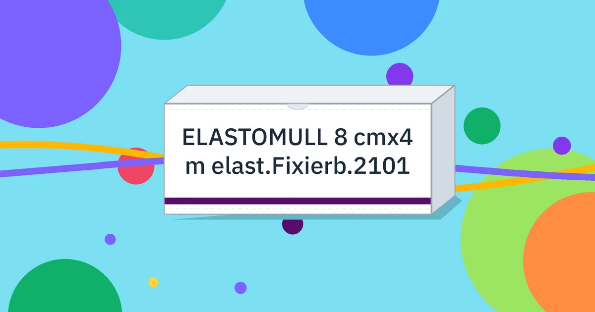 Symbolbild: Packung mit der Aufschrift ELASTOMULL 8 cmx4 m elast.Fixierb.2101 (PZN 03486204) – Verfügbarkeit und Bezug in Apotheken in Frankfurt am Main