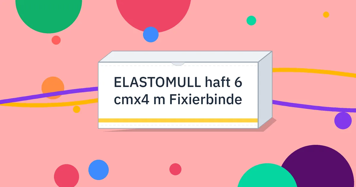 Symbolbild: Packung mit der Aufschrift ELASTOMULL haft 6 cmx4 m Fixierbinde (PZN 01014464) – Verfügbarkeit und Bezug in Apotheken in Frankfurt am Main