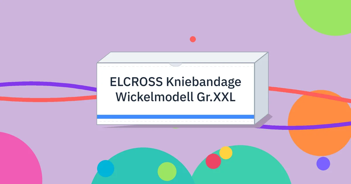 Symbolbild: Packung mit der Aufschrift ELCROSS Kniebandage Wickelmodell Gr.XXL (PZN 15862115) – Verfügbarkeit und Bezug in Apotheken in Frankfurt am Main