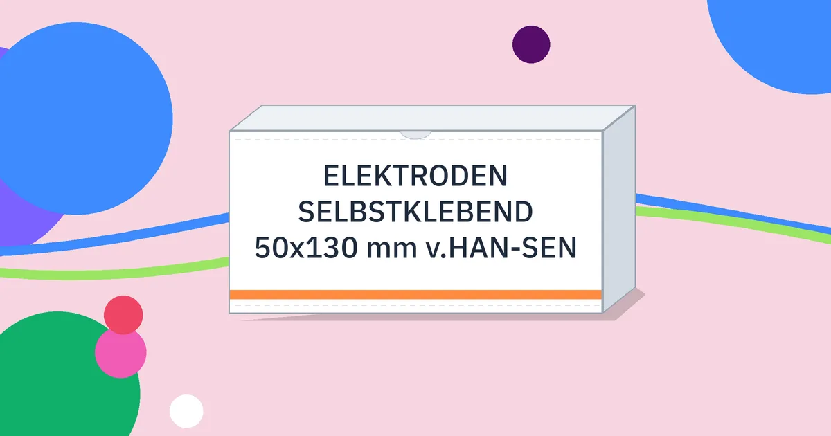 Symbolbild: Packung mit der Aufschrift ELEKTRODEN SELBSTKLEBEND 50x130 mm v.HAN-SEN (PZN 02328093) – Verfügbarkeit und Bezug in Apotheken in Frankfurt am Main