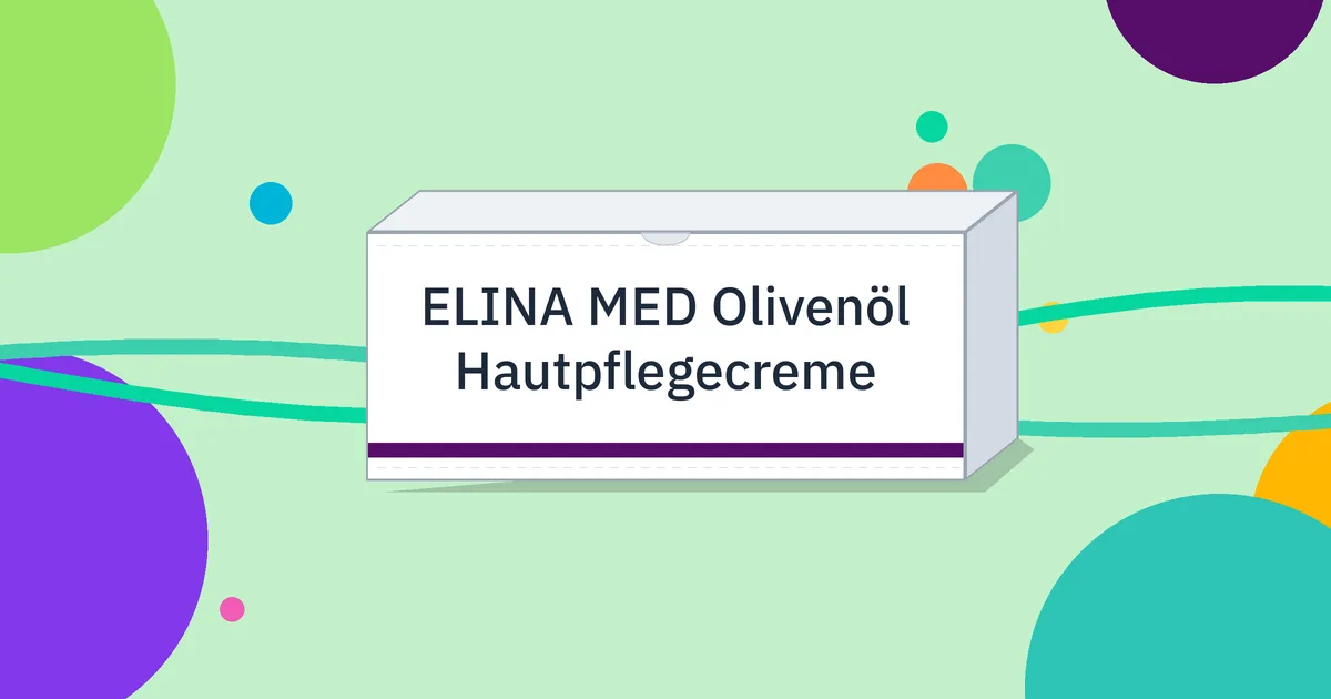 Symbolbild: Packung mit der Aufschrift ELINA MED Olivenöl Hautpflegecreme (PZN 10710257) – Verfügbarkeit und Bezug in Apotheken in Frankfurt am Main