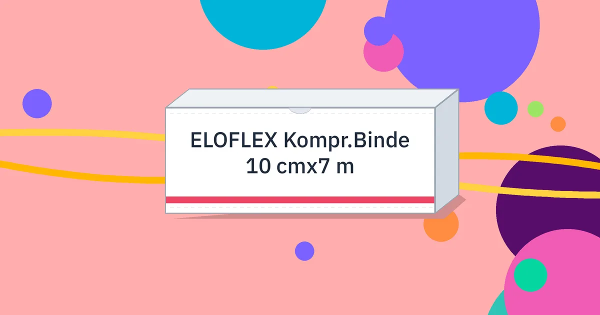 Symbolbild: Packung mit der Aufschrift ELOFLEX Kompr.Binde 10 cmx7 m (PZN 00330602) – Verfügbarkeit und Bezug in Apotheken in Frankfurt am Main