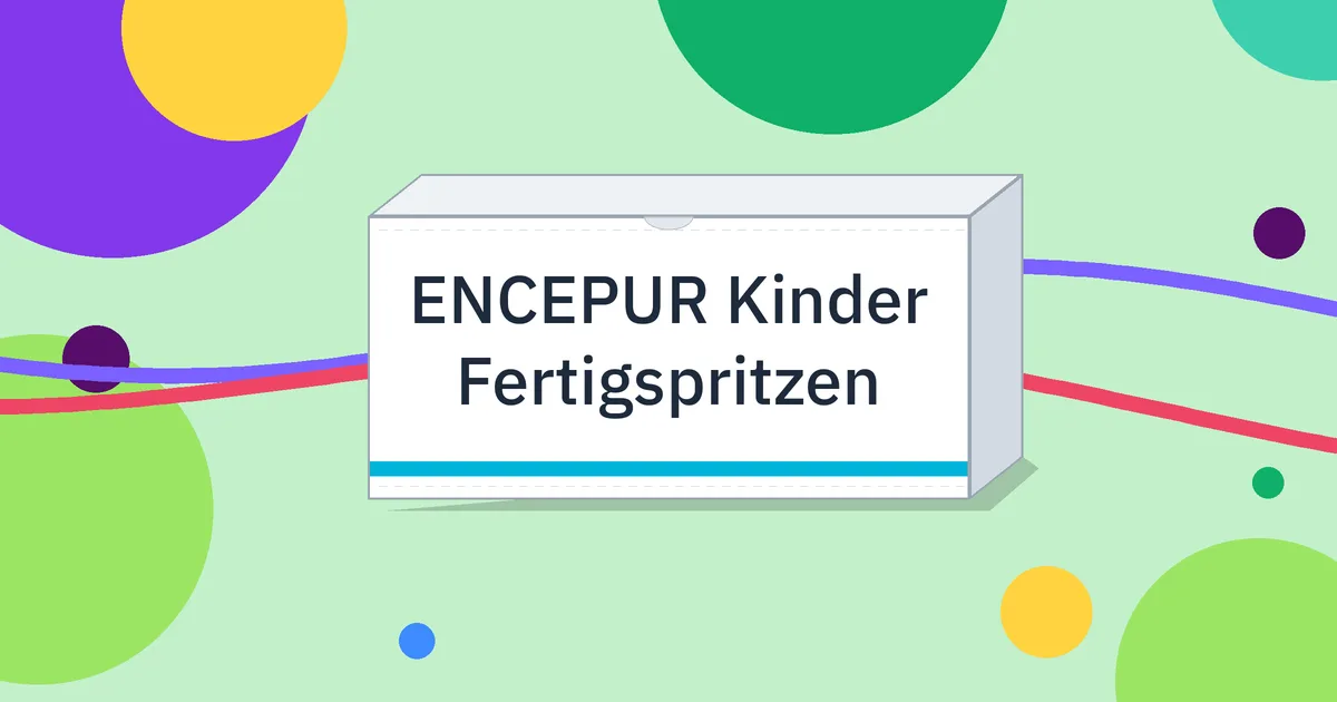 Symbolbild: Packung mit der Aufschrift ENCEPUR Kinder Fertigspritzen (PZN 16632682) – Verfügbarkeit und Bezug in Apotheken in Frankfurt am Main