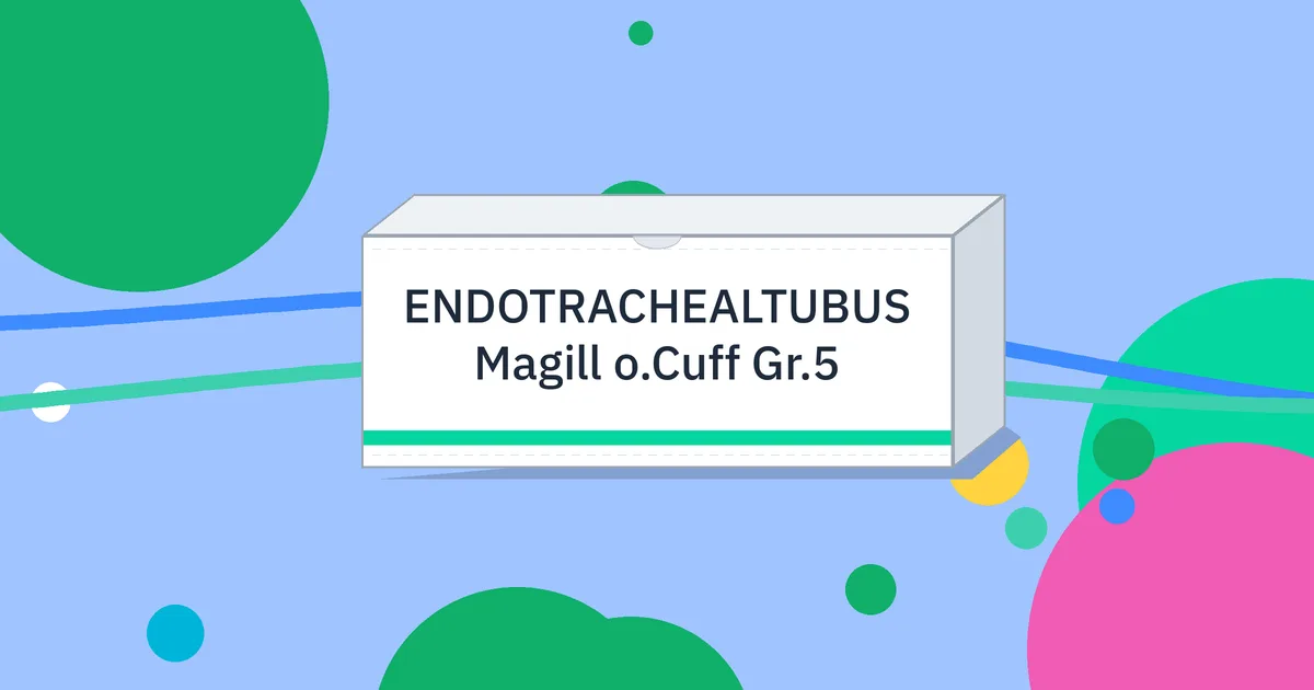 Symbolbild: Packung mit der Aufschrift ENDOTRACHEALTUBUS Magill o.Cuff Gr.5 (PZN 05904597) – Verfügbarkeit und Bezug in Apotheken in Frankfurt am Main