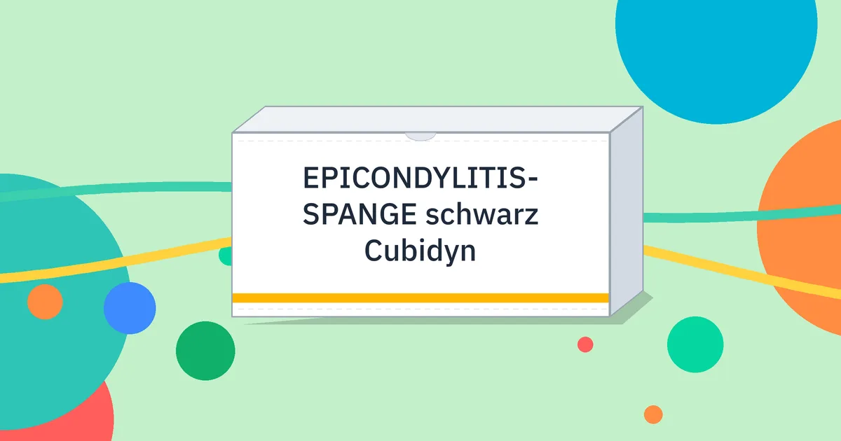 Symbolbild: Packung mit der Aufschrift EPICONDYLITIS-SPANGE schwarz Cubidyn (PZN 13826931) – Verfügbarkeit und Bezug in Apotheken in Frankfurt am Main
