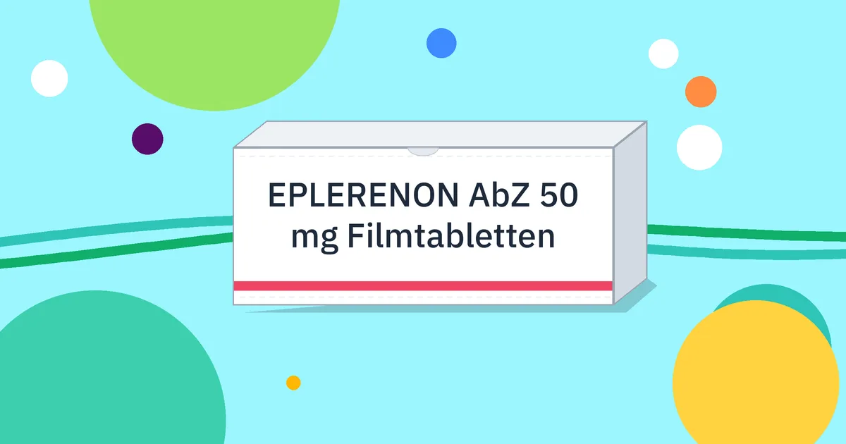 Symbolbild: Packung mit der Aufschrift EPLERENON AbZ 50 mg Filmtabletten (PZN 10171010) – Verfügbarkeit und Bezug in Apotheken in Frankfurt am Main