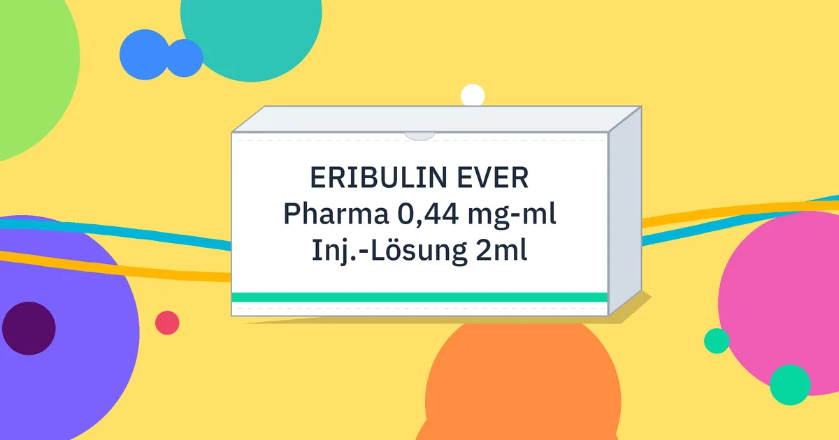 Symbolbild: Packung mit der Aufschrift ERIBULIN EVER Pharma 0,44 mg-ml Inj.-Lösung 2ml (PZN 19378830) – Verfügbarkeit und Bezug in Apotheken in Frankfurt am Main