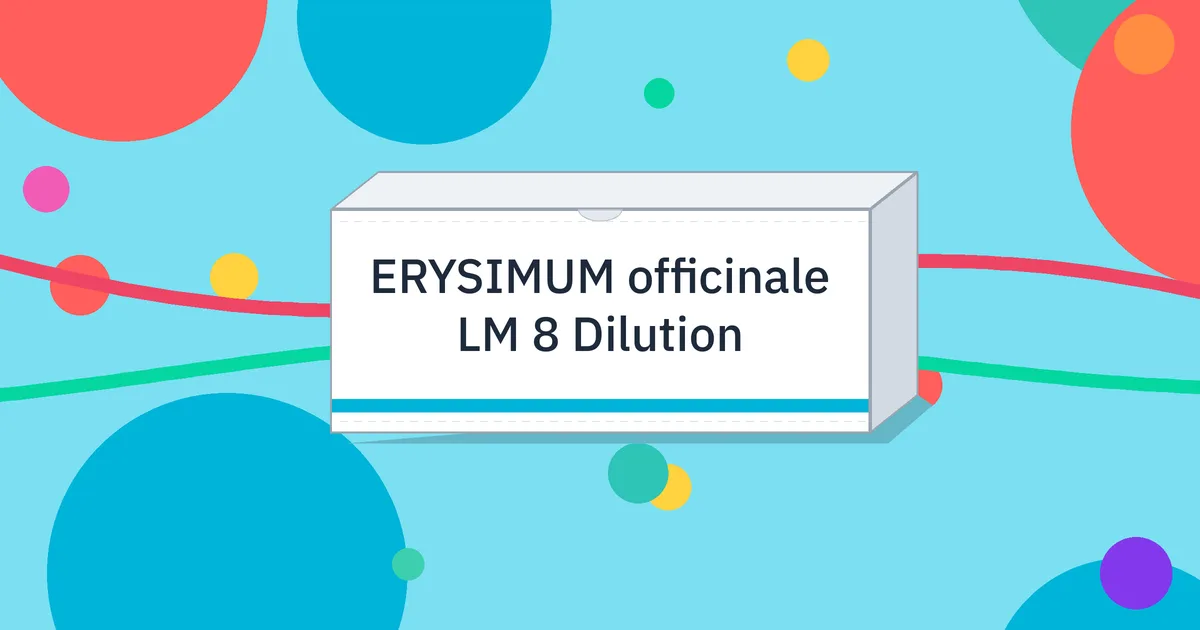 Symbolbild: Packung mit der Aufschrift ERYSIMUM officinale LM 8 Dilution (PZN 13479441) – Verfügbarkeit und Bezug in Apotheken in Frankfurt am Main