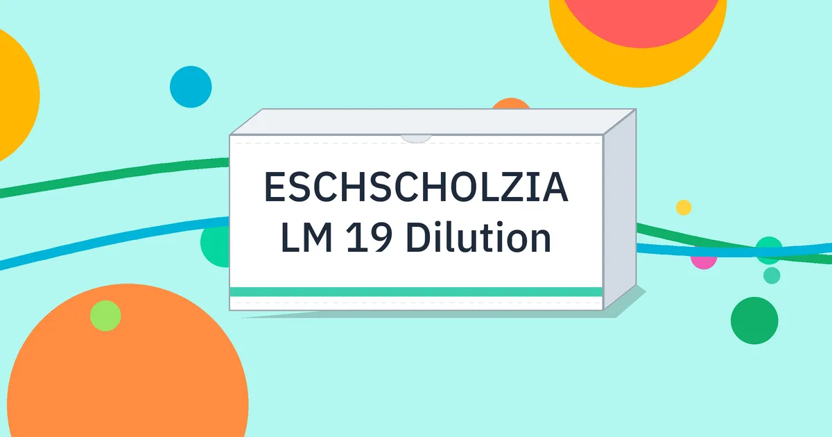 Symbolbild: Packung mit der Aufschrift ESCHSCHOLZIA LM 19 Dilution (PZN 13480065) – Verfügbarkeit und Bezug in Apotheken in Frankfurt am Main