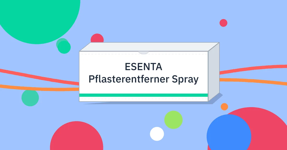Symbolbild: Packung mit der Aufschrift ESENTA Pflasterentferner Spray (PZN 16866842) – Verfügbarkeit und Bezug in Apotheken in Frankfurt am Main