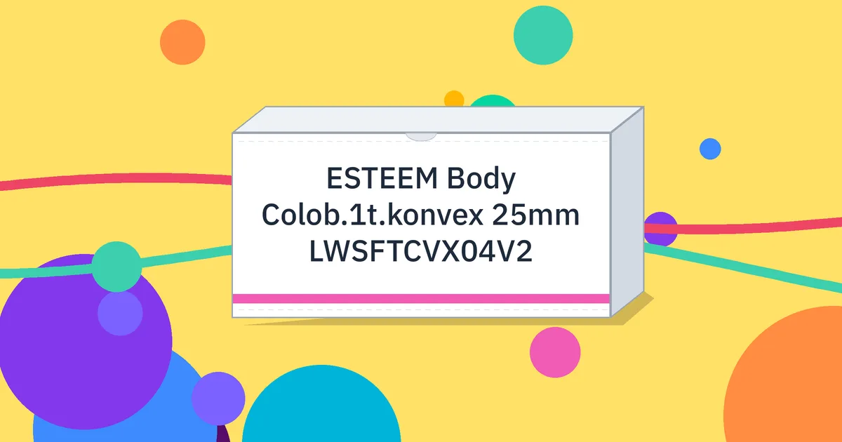 Symbolbild: Packung mit der Aufschrift ESTEEM Body Colob.1t.konvex 25mm LWSFTCVX04V2 (PZN 18838063) – Verfügbarkeit und Bezug in Apotheken in Frankfurt am Main