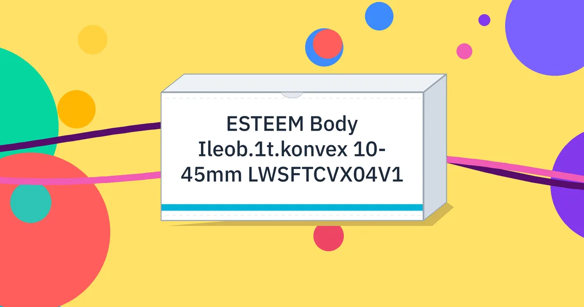 Symbolbild: Packung mit der Aufschrift ESTEEM Body Ileob.1t.konvex 10-45mm LWSFTCVX04V1 (PZN 18837684) – Verfügbarkeit und Bezug in Apotheken in Frankfurt am Main