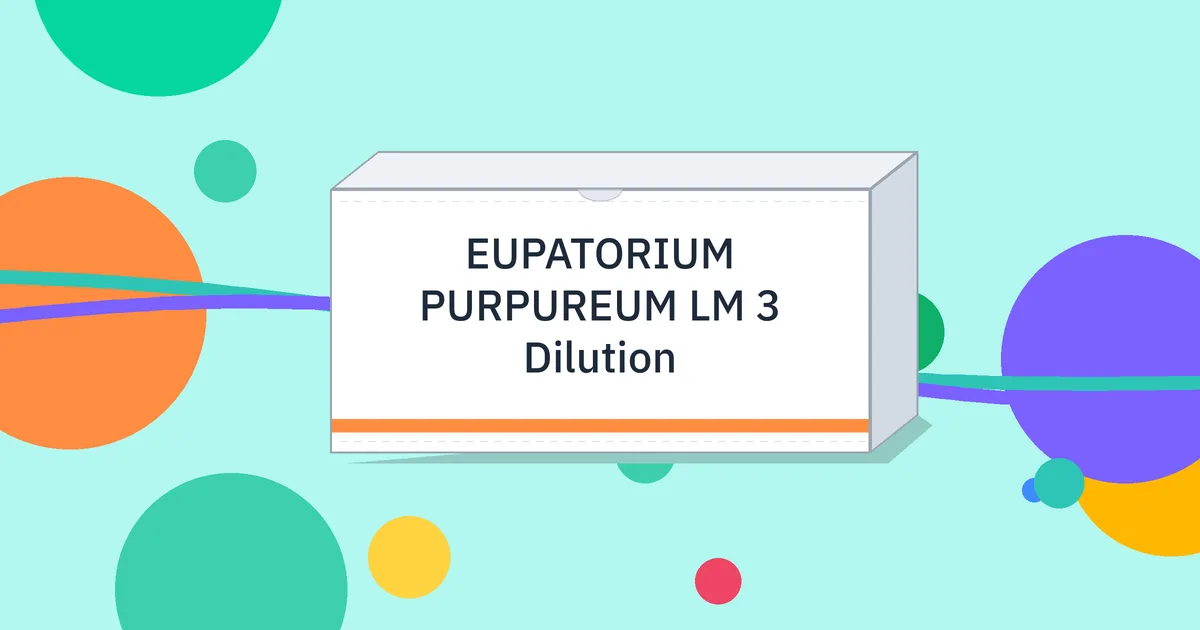 Symbolbild: Packung mit der Aufschrift EUPATORIUM PURPUREUM LM 3 Dilution (PZN 13481260) – Verfügbarkeit und Bezug in Apotheken in Frankfurt am Main