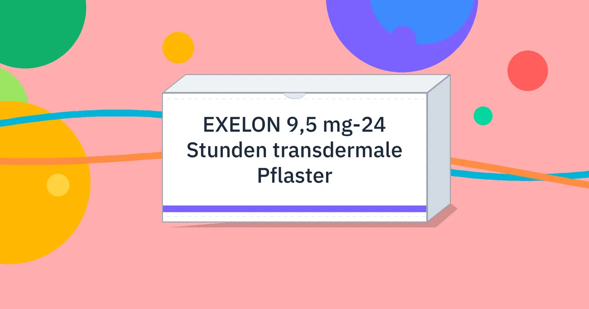 Symbolbild: Packung mit der Aufschrift EXELON 9,5 mg-24 Stunden transdermale Pflaster (PZN 10005553) – Verfügbarkeit und Bezug in Apotheken in Frankfurt am Main