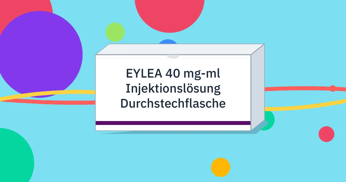 Symbolbild: Packung mit der Aufschrift EYLEA 40 mg-ml Injektionslösung Durchstechflasche (PZN 11174861) – Verfügbarkeit und Bezug in Apotheken in Frankfurt am Main