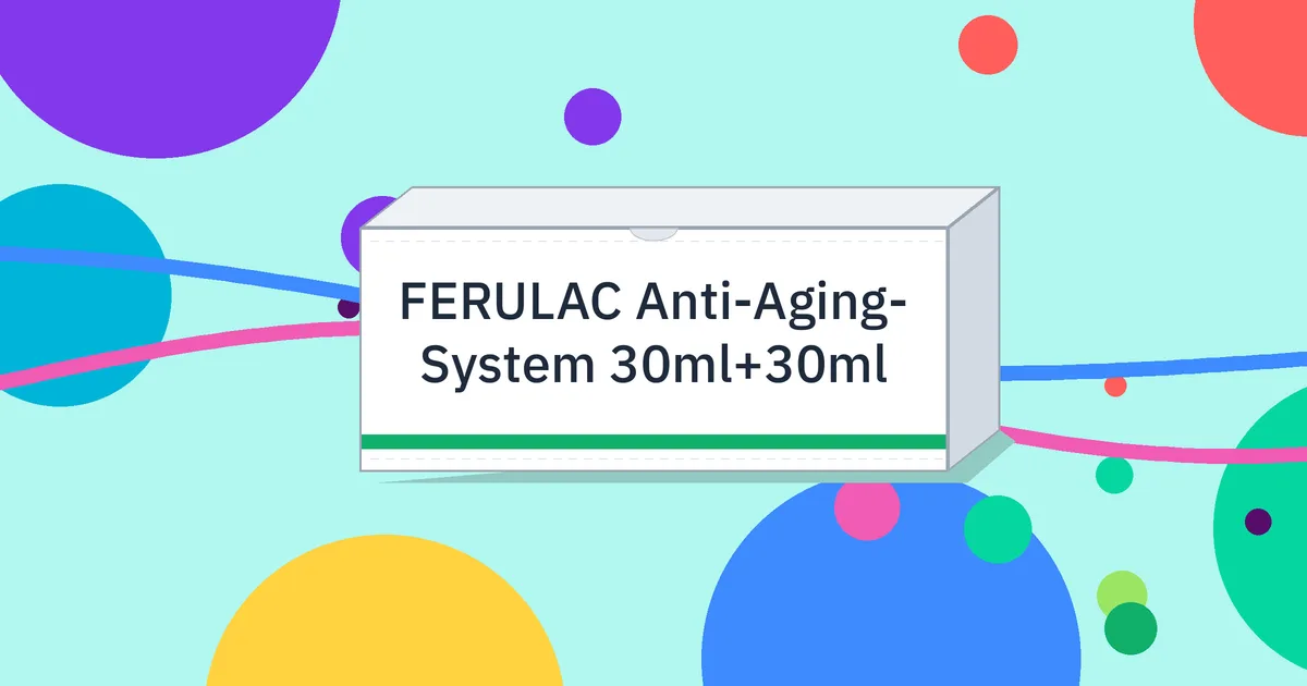 Symbolbild: Packung mit der Aufschrift FERULAC Anti-Aging-System 30ml+30ml (PZN 18022172) – Verfügbarkeit und Bezug in Apotheken in Frankfurt am Main