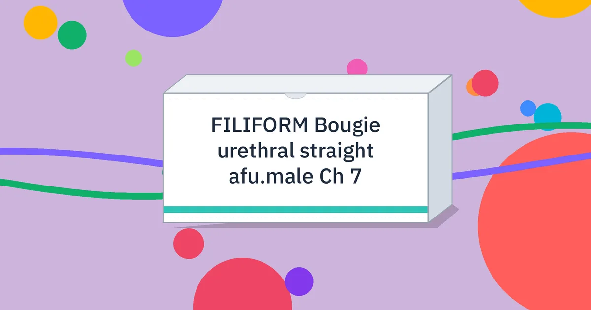 Symbolbild: Packung mit der Aufschrift FILIFORM Bougie urethral straight afu.male Ch 7 (PZN 18188725) – Verfügbarkeit und Bezug in Apotheken in Frankfurt am Main