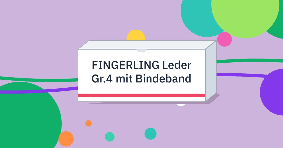 Symbolbild: Packung mit der Aufschrift FINGERLING Leder Gr.4 mit Bindeband (PZN 05466996) – Verfügbarkeit und Bezug in Apotheken in Frankfurt am Main