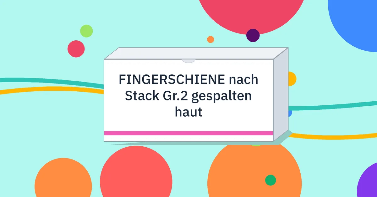 Symbolbild: Packung mit der Aufschrift FINGERSCHIENE nach Stack Gr.2 gespalten haut (PZN 07017096) – Verfügbarkeit und Bezug in Apotheken in Frankfurt am Main