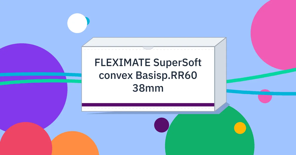 Symbolbild: Packung mit der Aufschrift FLEXIMATE SuperSoft convex Basisp.RR60 38mm (PZN 09070456) – Verfügbarkeit und Bezug in Apotheken in Frankfurt am Main